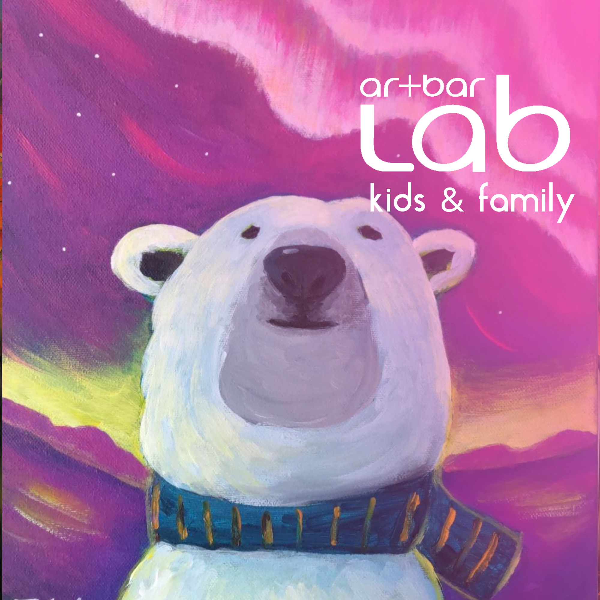 ARTBAR LAB UENO -Kids & Family – キッズ&ファミリー オーロラ シロクマ Aurora Polar Bear – Artbar Tokyo – Paint ...