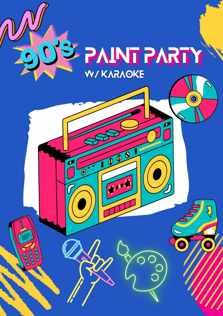 90s ペイントパーティー 90s Paint Party w/ Karaoke! – Artbar Tokyo – Paint and ...