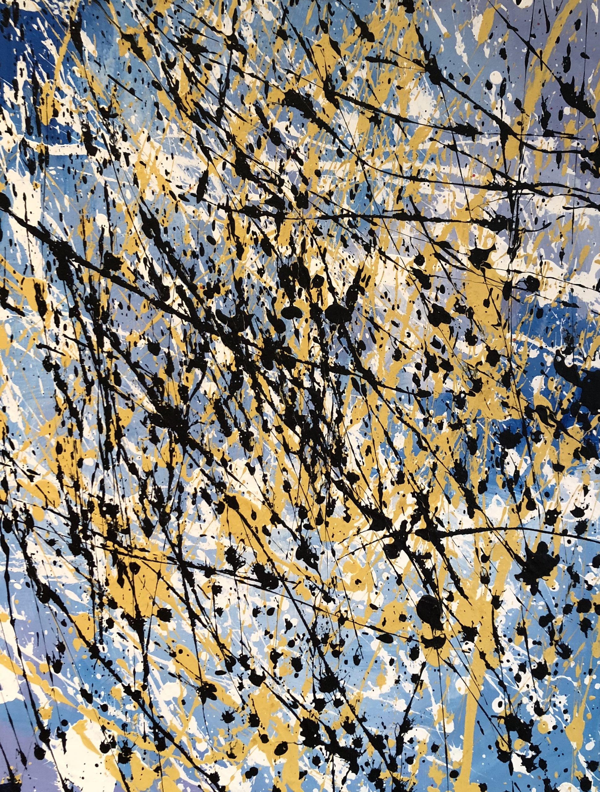 YOKOHAMA 大きいキャンバス(F10)のアクションペインティング Paint like Jackson Pollock F10 ...